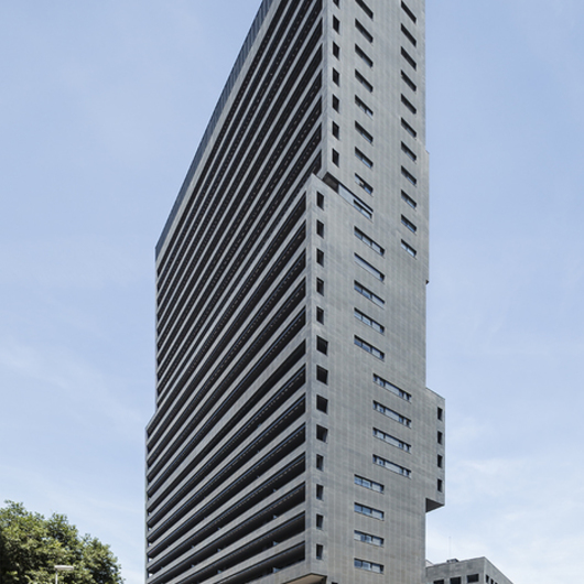 Polymer Concrete Facade in Diagonal Tower from ULMA Architectural Solutions