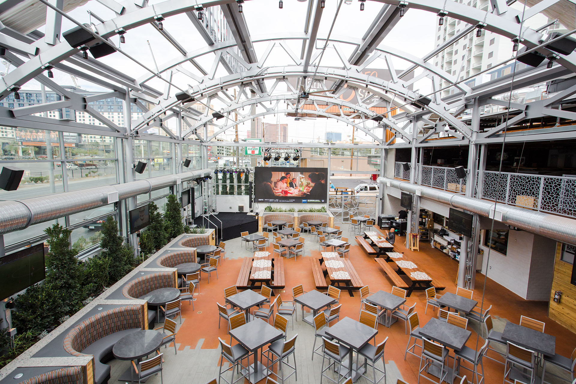 Gallery of Arched Retractable Canopies - The Front Yard at Ellis Island - 2
