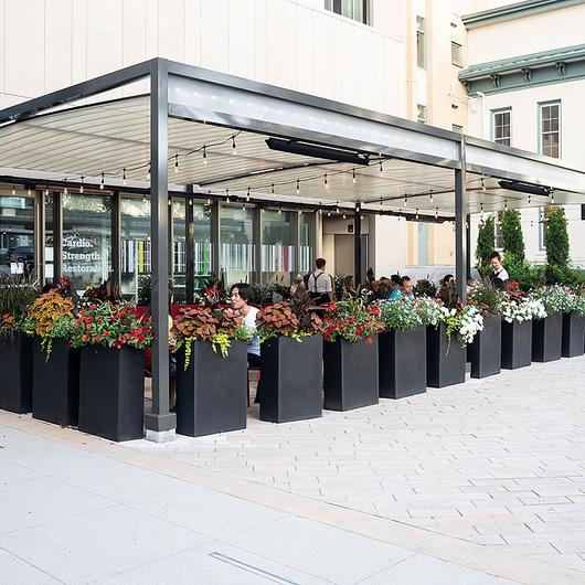 Retractable Canopies, Custom Structure - RED Madison from ShadeFX