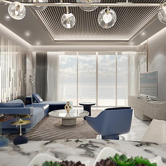 Interior Furnishing in Miami Beach Apartment from Longhi