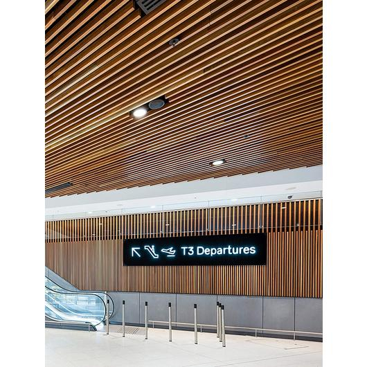 Timber Click-on Battens at Melbourne Airport T2 from Sculptform