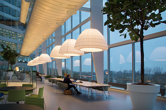 Pendant Lamps in the Deloitte Headquarters at the Edge Building from ...