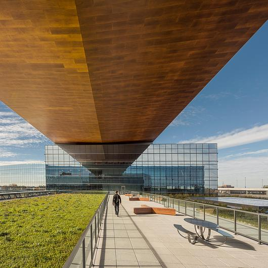 NATURCLAD - W Wood Soffit in Zurich Headquarters from PARKLEX PRODEMA