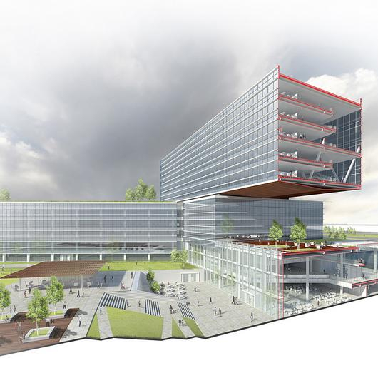 NATURCLAD - W Wood Soffit in Zurich Headquarters from PARKLEX PRODEMA