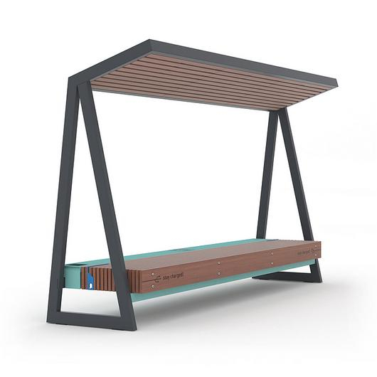 Solar Park Bench - Woody Solar from mmcité