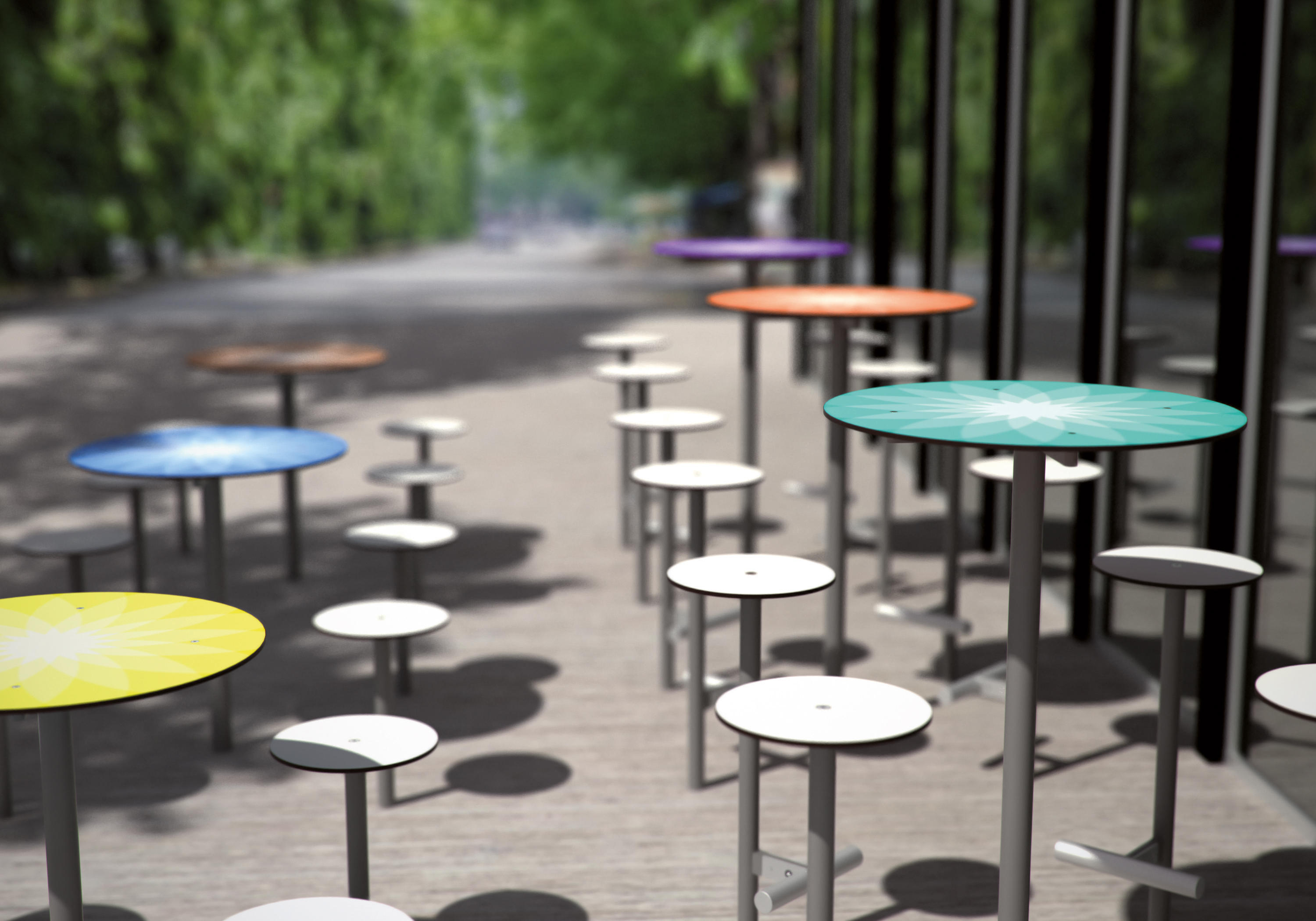 Gallery of Raised Outdoor Stool and Table - Bistrot - 2