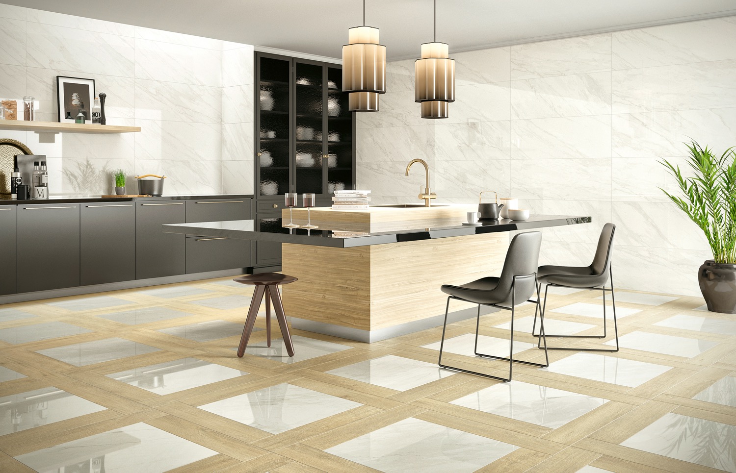 Gallery of Glazed Porcelain and Single Fired Wall Tiles - Marble - 1