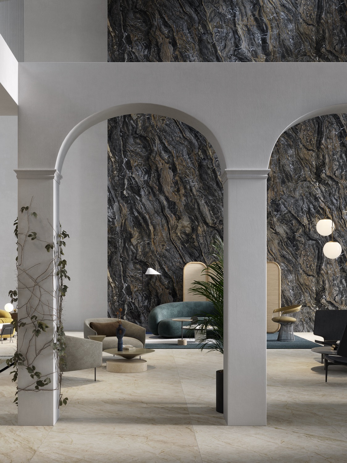 Galeria de Porcelanato de gran formato XTONE - Orobico Dark - 3