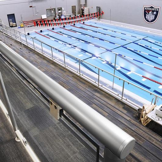 Structural Railings in High School Natatorium from Hollaender