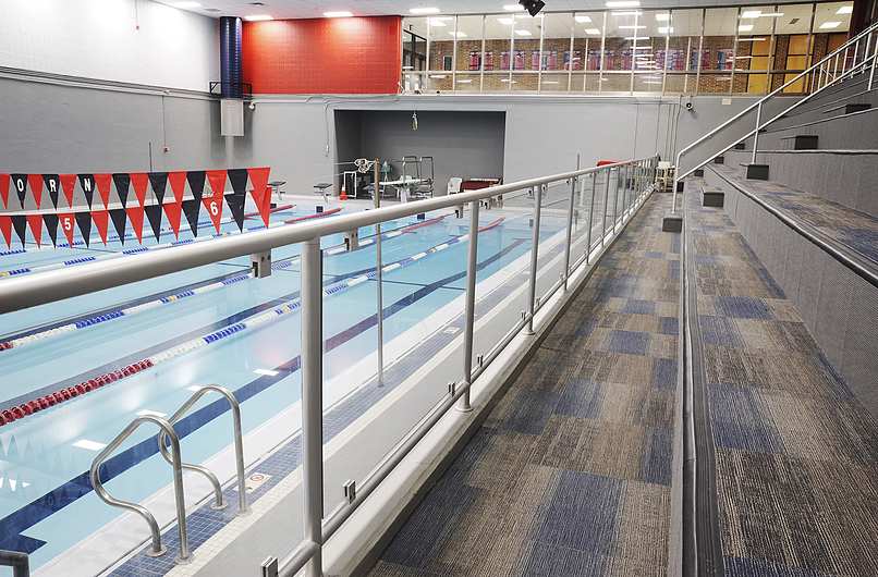 Structural Railings in High School Natatorium from Hollaender