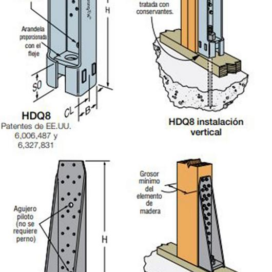 Amarres y uniones de tensión Holdowns de Simpson Strong Tie