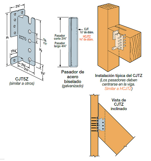 Conectores ocultos para madera aserrada y laminada de Simpson Strong Tie