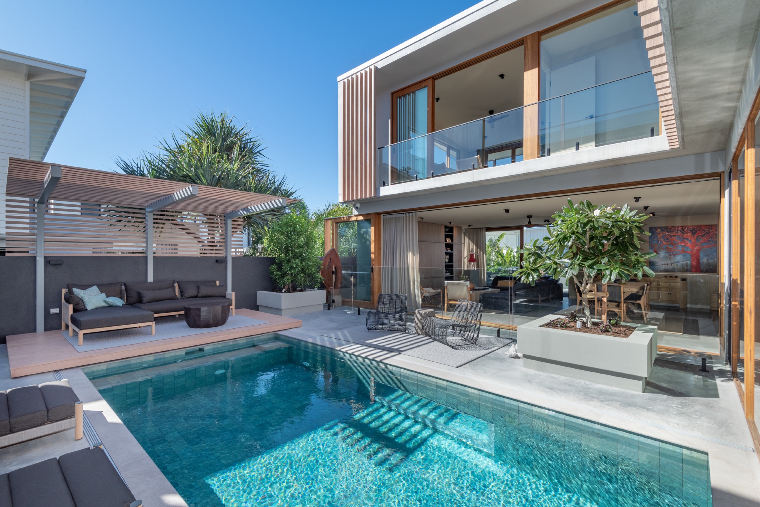 Gallery of Architectural Battens and Aluminum Decking in Private Home - 2