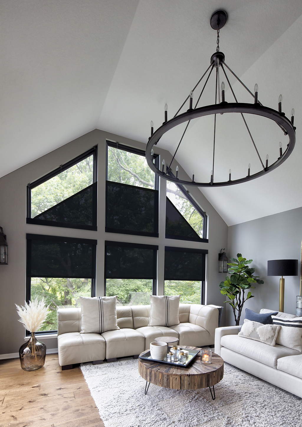 Gabled Bottom-Up FlexShade® Roller Shade from Draper