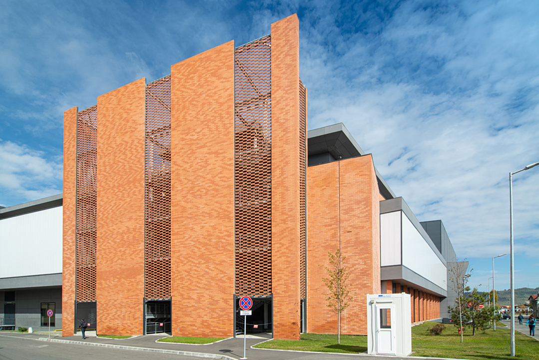 Ceramic Fabric Facade in the Promenade Sibiu Mall from Flexbrick