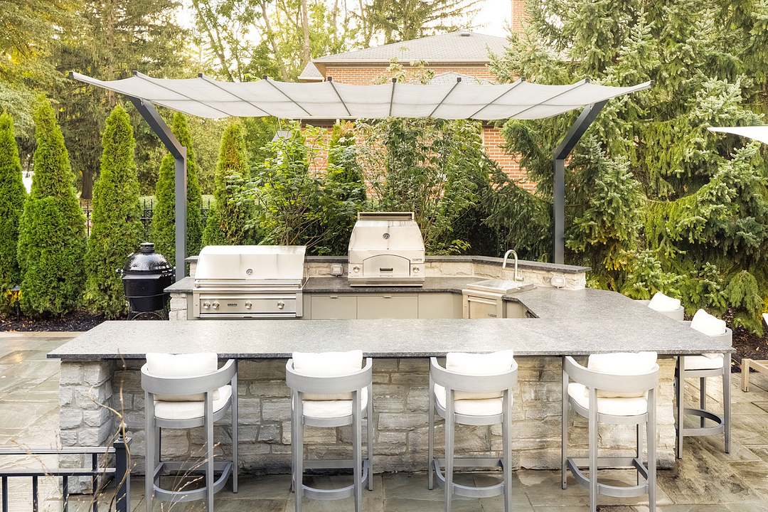 Retractable Canopies in a Backyard in Oakville from ShadeFX