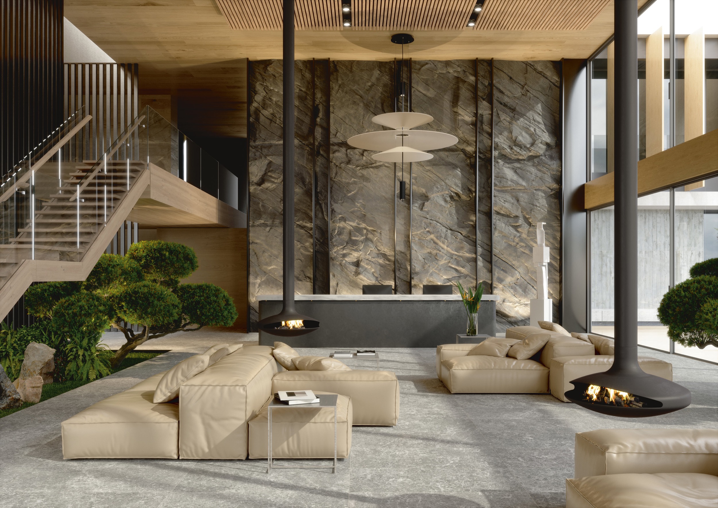 Gallery of Porcelain Floor & Wall Ceramic Surfaces - Stone - 10