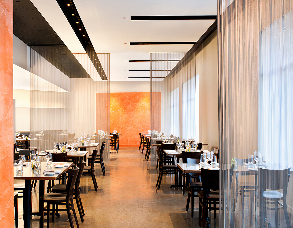 Interior Curtain Systems Flour Restaurant from Cascade Architectural