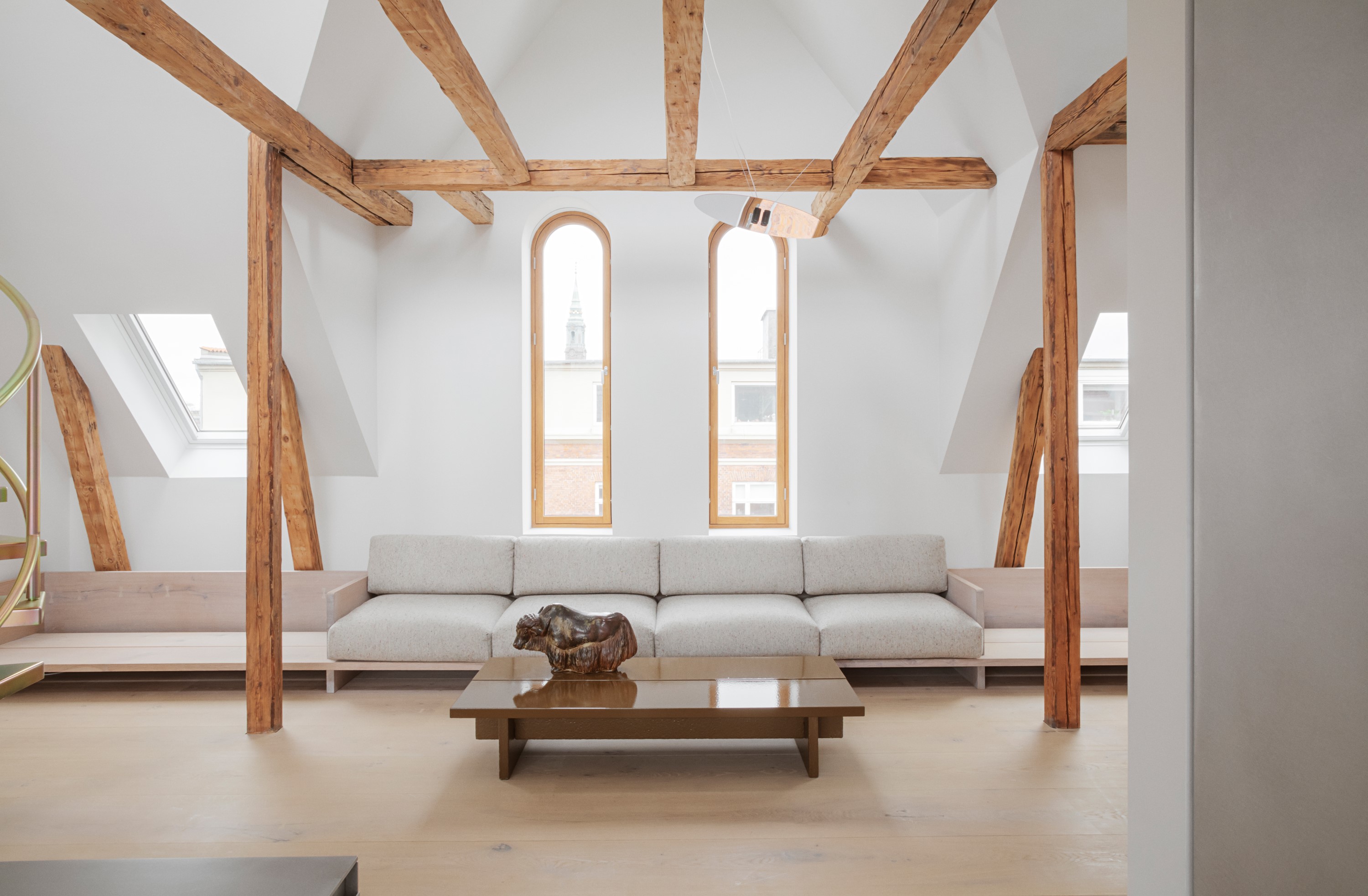 Gallery of Solid Heart Oak Wood Floor in Attic Apartment - 1