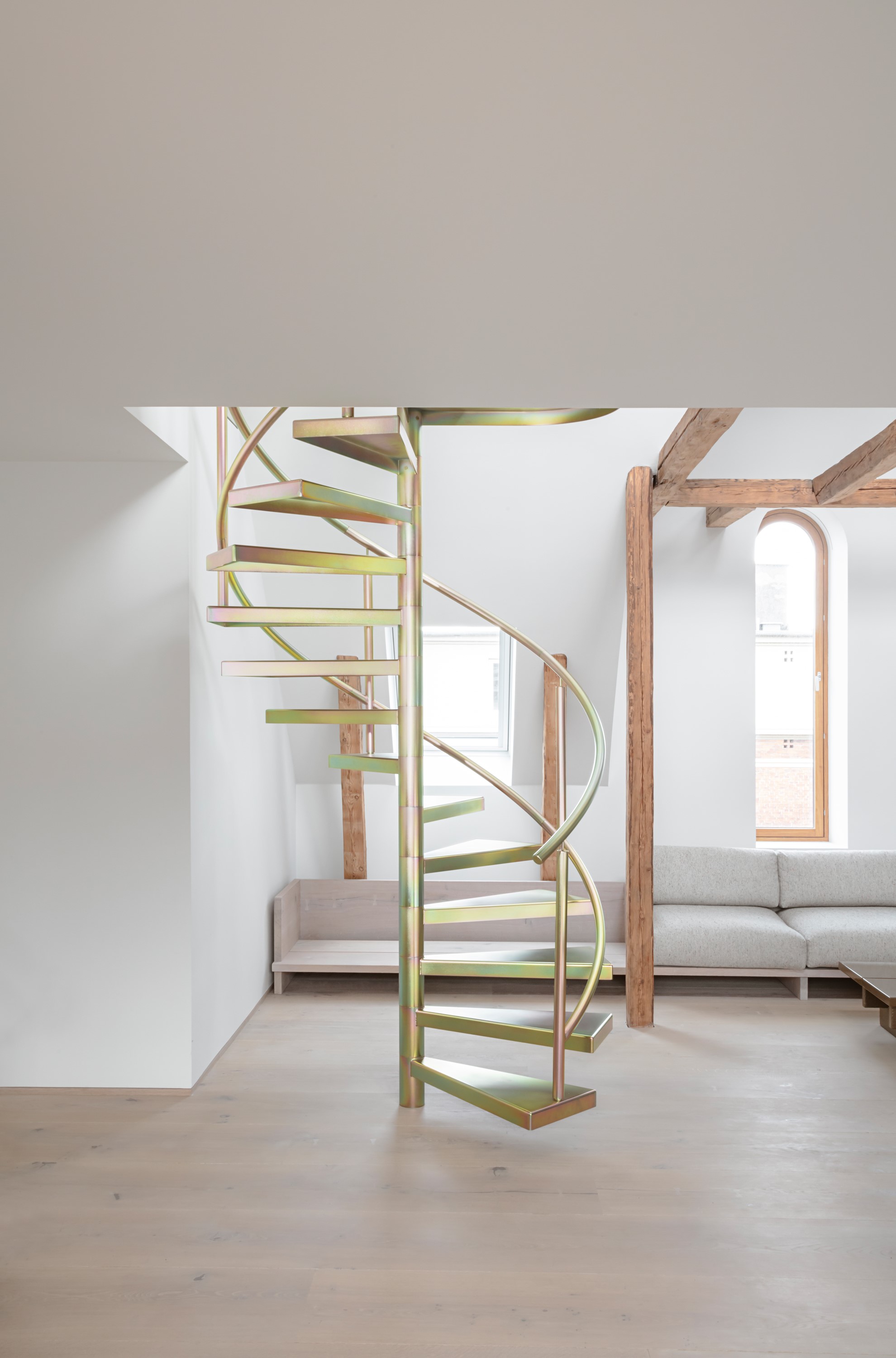 Gallery of Solid Heart Oak Wood Floor in Attic Apartment - 12