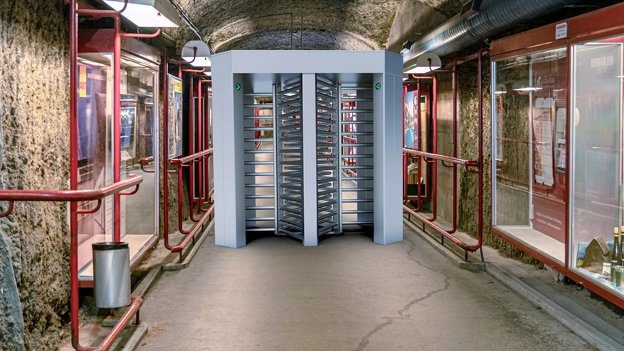 Security Control - FT300 Full-Height Turnstile from ASSA ABLOY