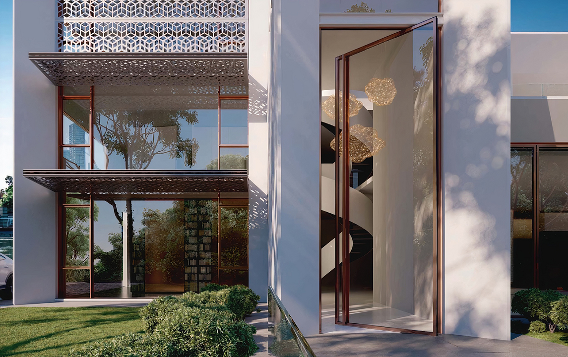 Minimal Super Slim Pivot Door System – Motion 11000 from Motion Facades