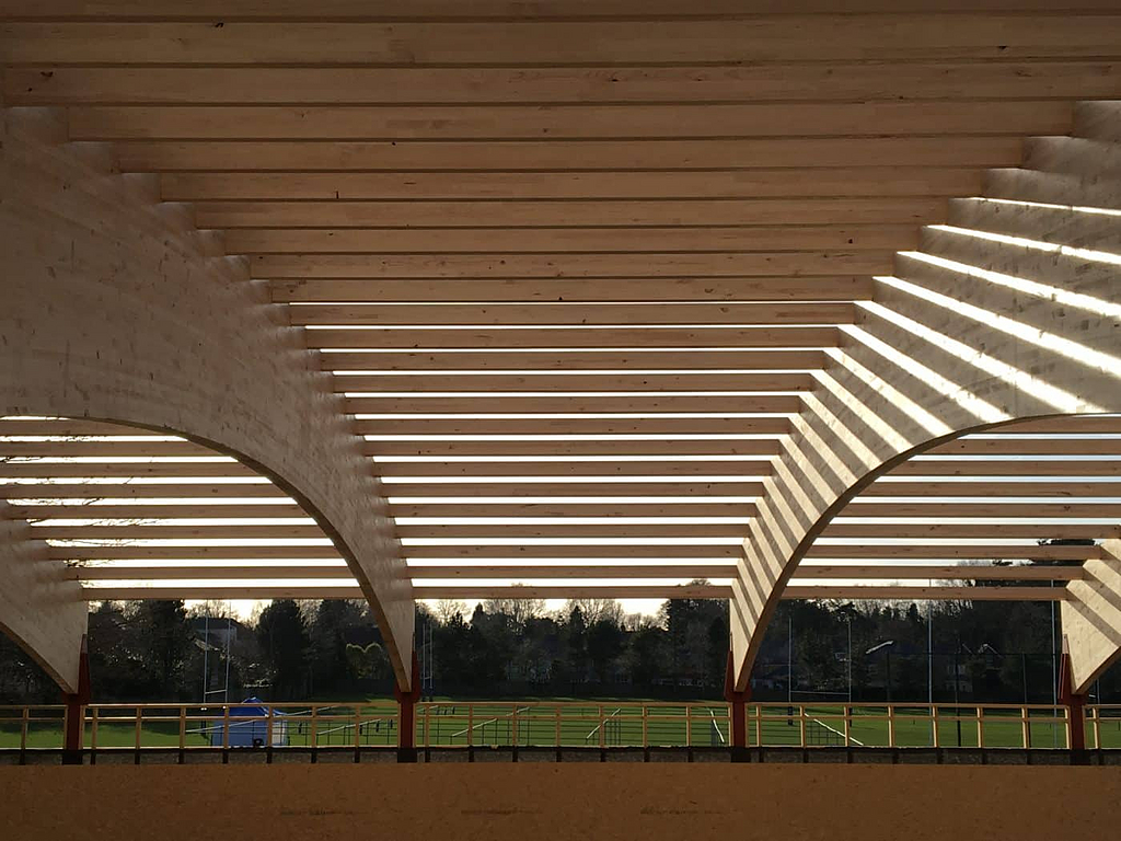 Glue Laminated Timber in Cricket Pavilion from Egoin