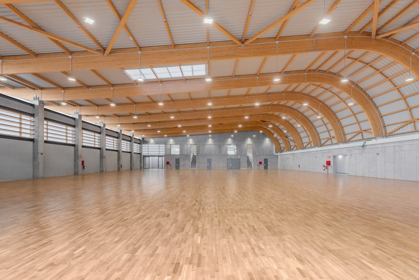 Gallery of Laminated Timber Beam Structure in Sports Center - 1
