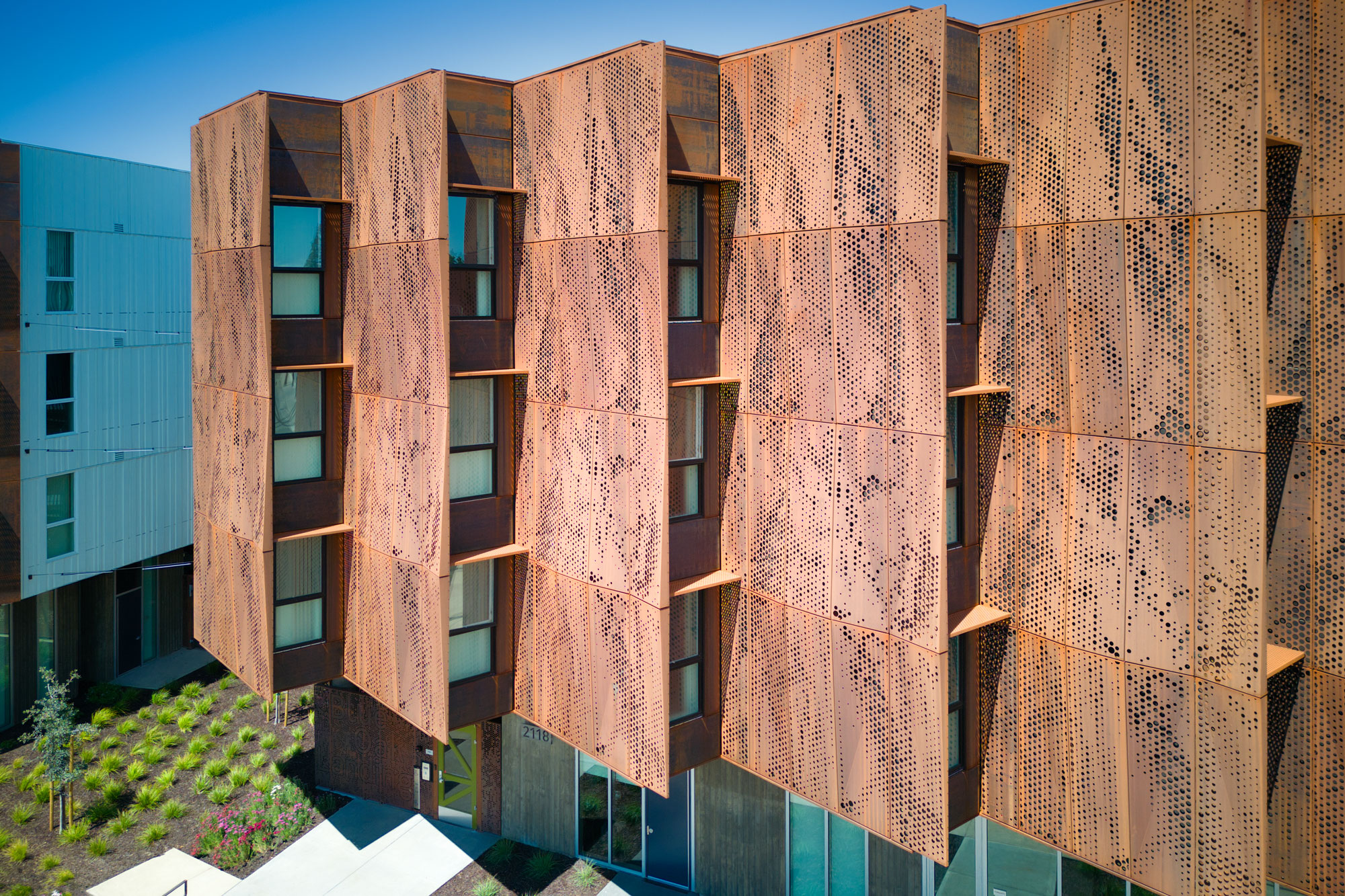 Corten Steel Façade Cladding at Blue Oak Landing from BŌK Modern