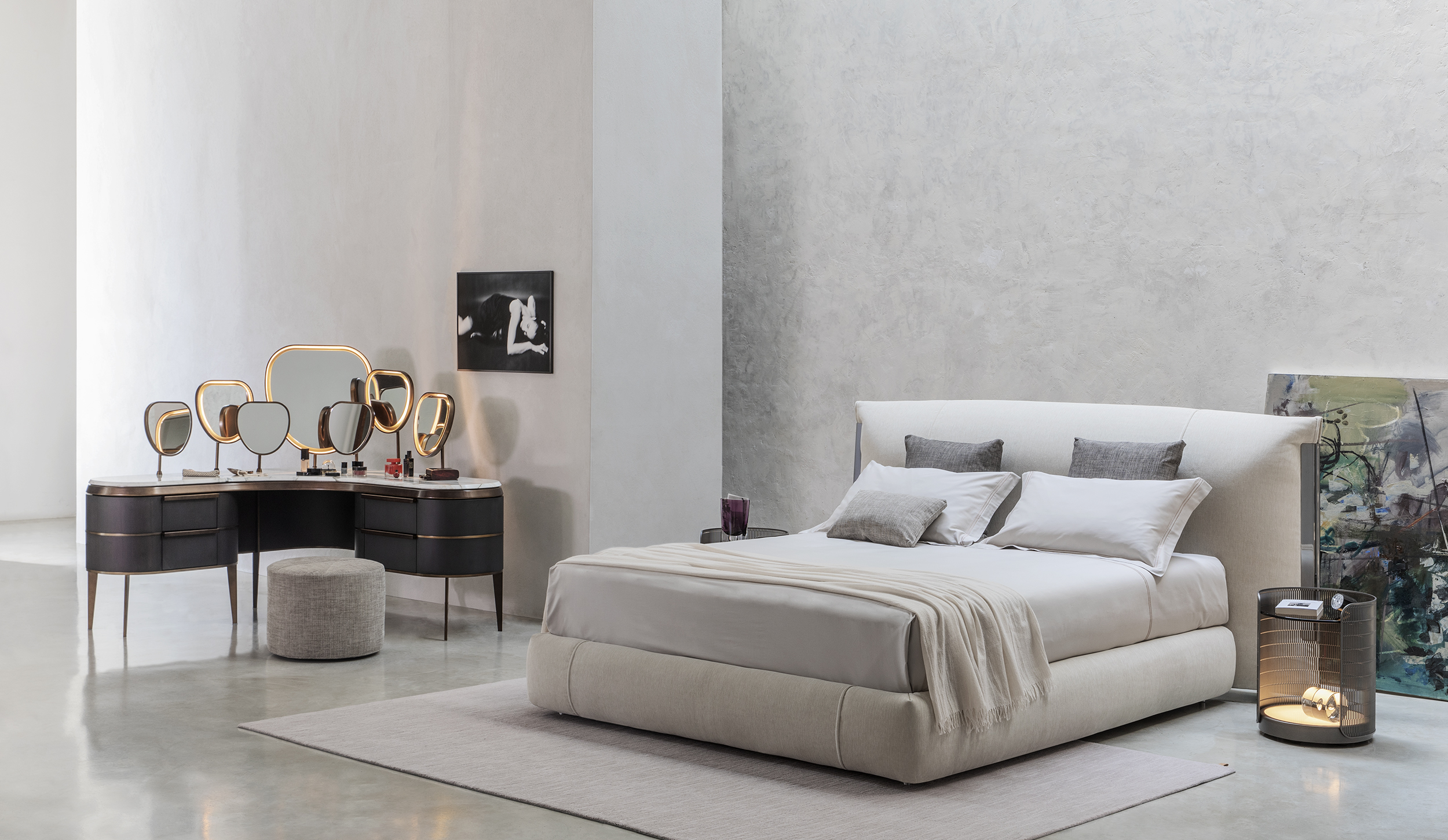 Bed With Soft Padded Headrest | Amal from Flou