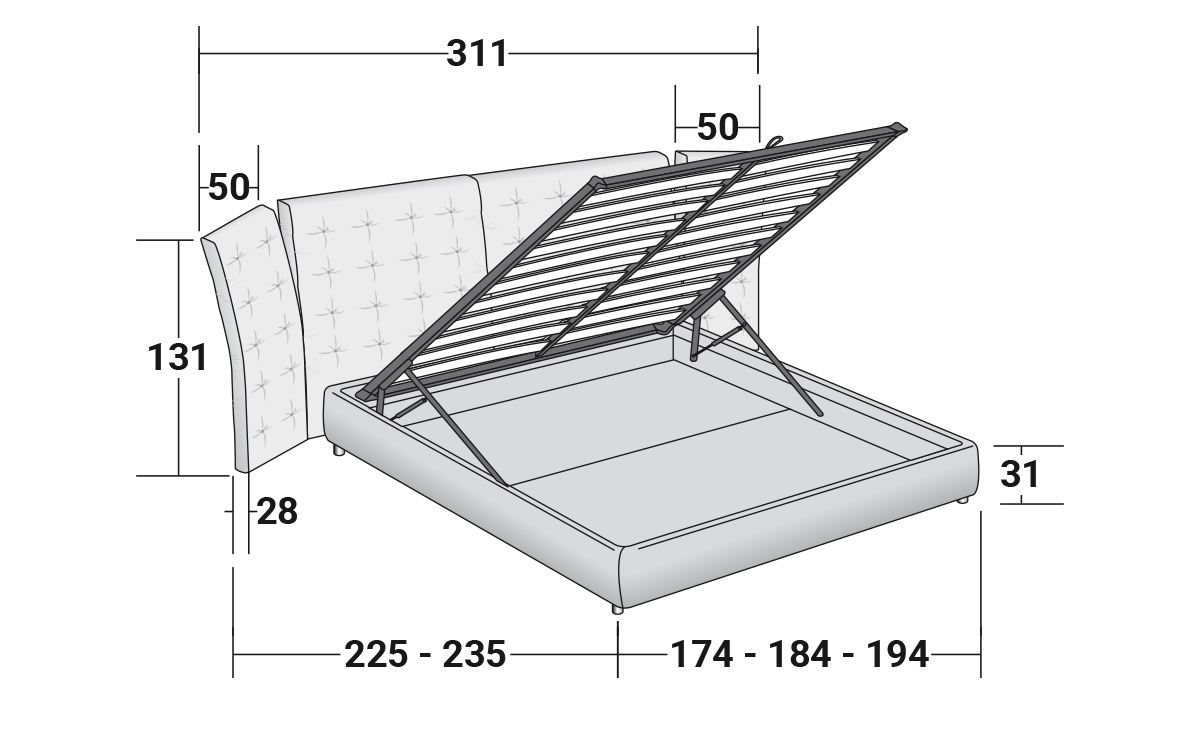 Gallery of Quilted headboard | Angle - 9