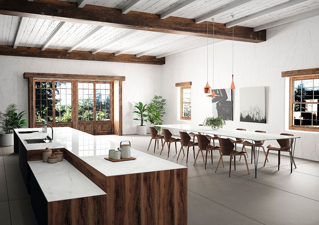 Gallery of Interior Cladding in Kitchen Projects - 12