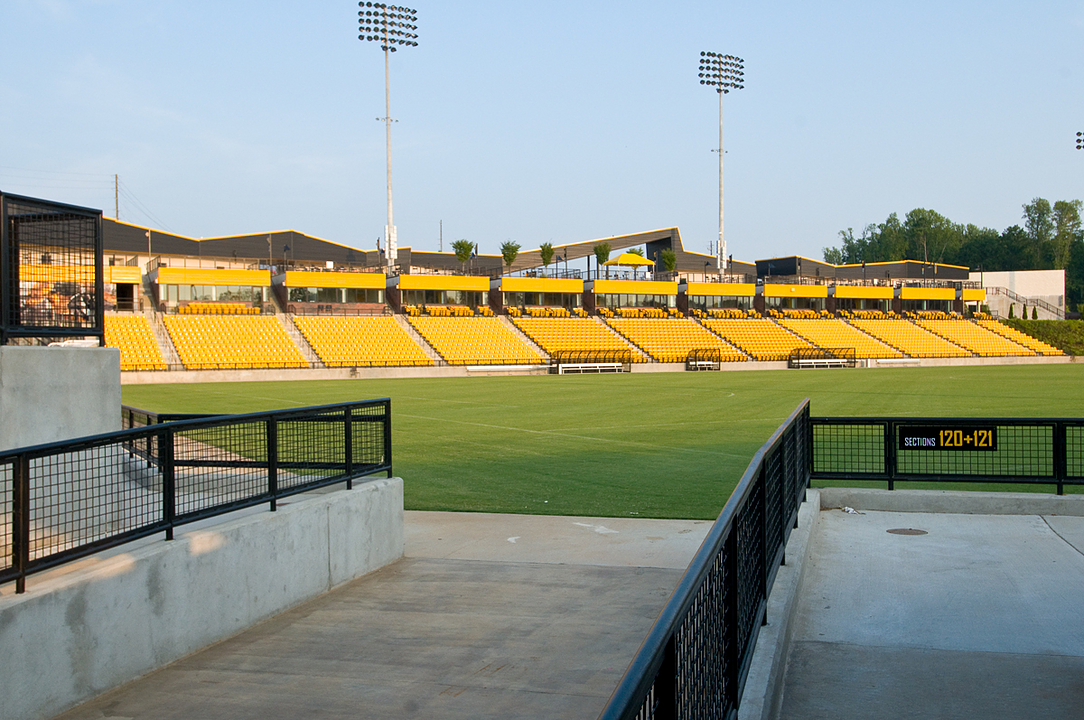 Colored Metal Panels at University Stadium from Fabral