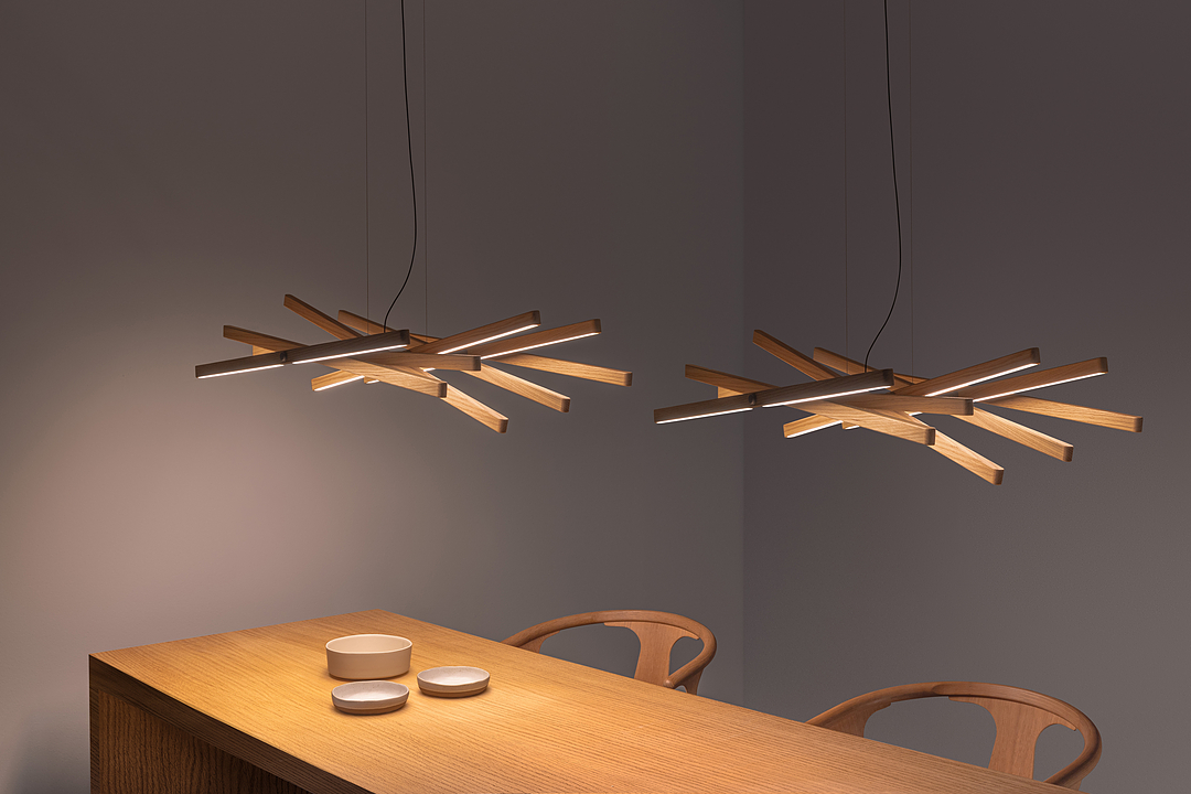 Suspended Lamp - Rhythm Horizontal from Vibia