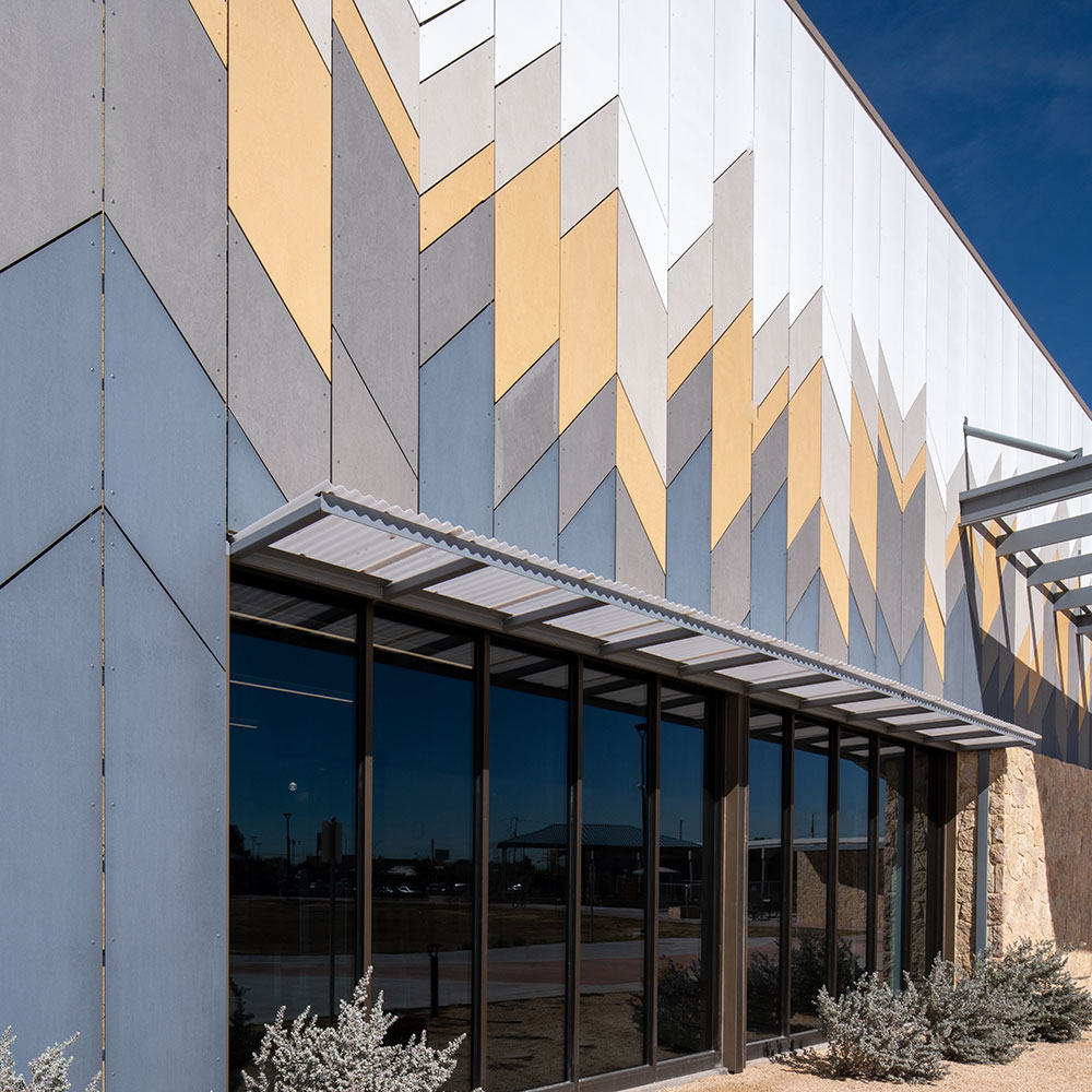 Gallery of Fiber Cement Panel at Recreation Center & Library - 1