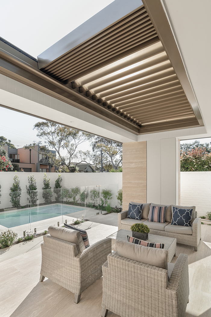 Gallery of Retractable Louver Roof in Travertine Palace - 10
