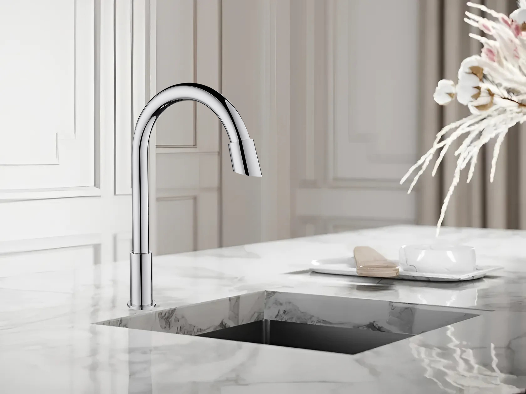 Goose Neck and Long Spout Touchless Faucets from Fontana Showers