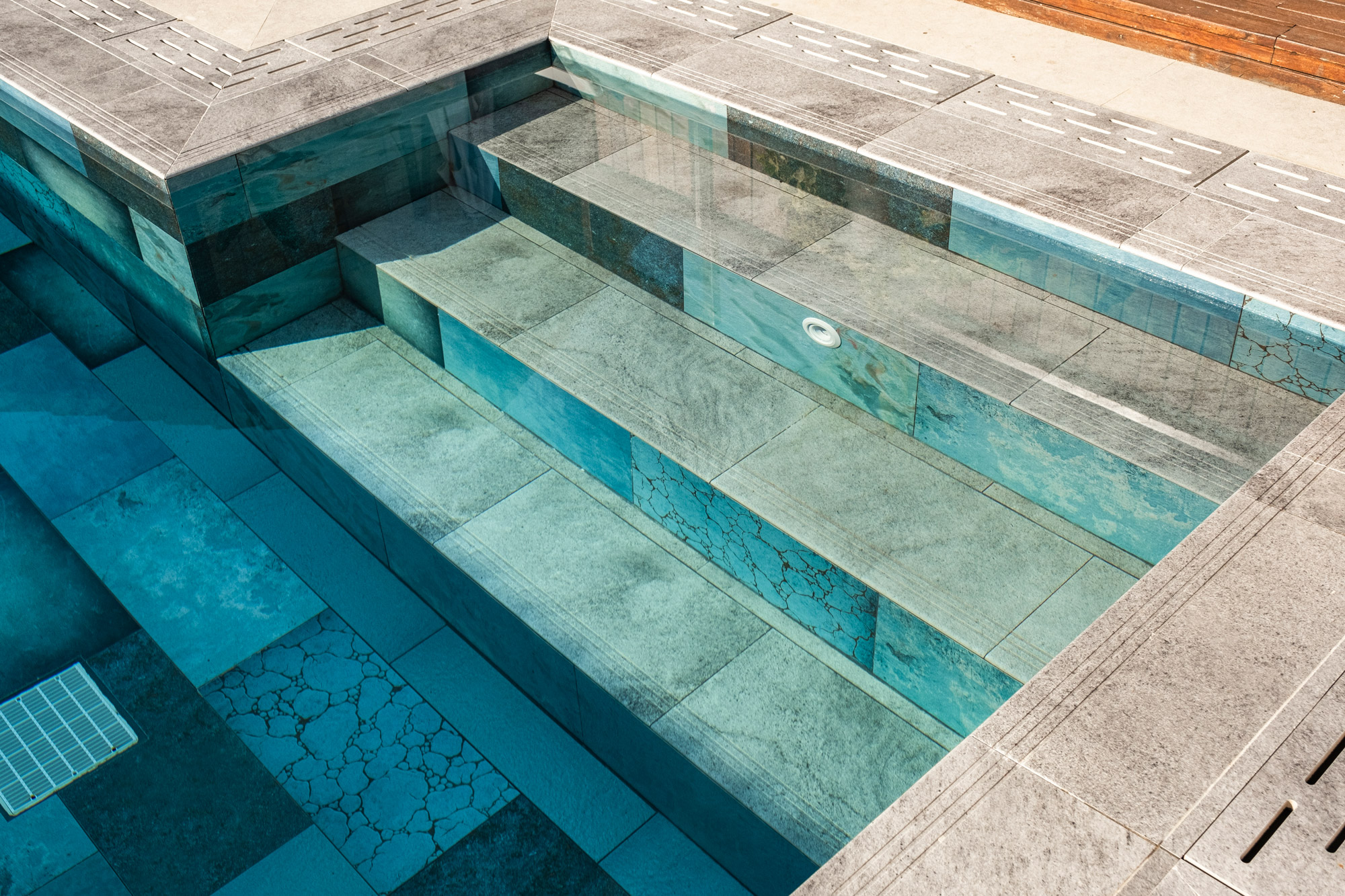 Porcelain Swimming Pool Stair Non-Slip from SERAPOOL